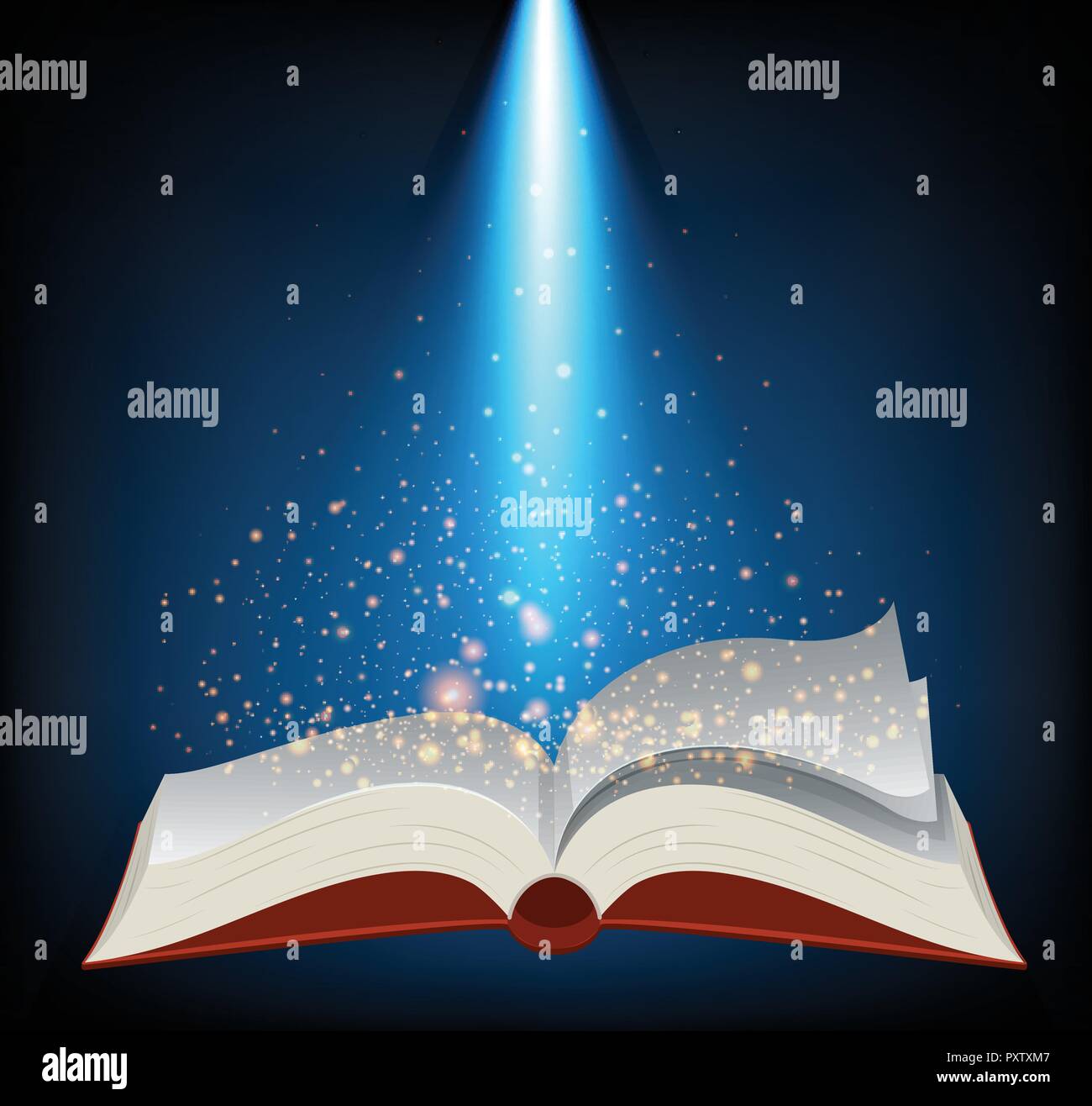 Blank book with bright light illustration Stock Vector Image & Art - Alamy