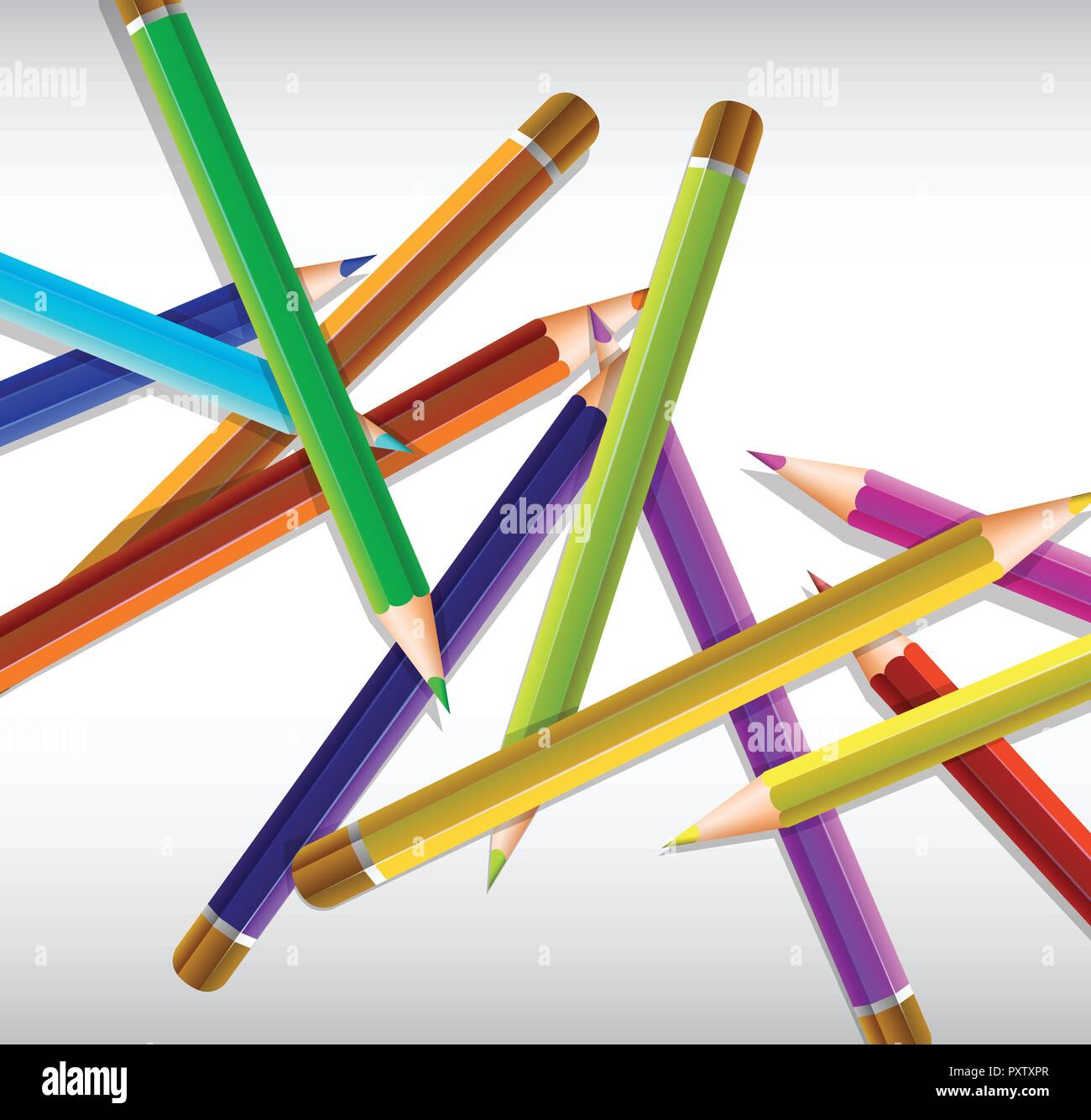 Pile of color pencils on gray paper illustration Stock Vector Image ...