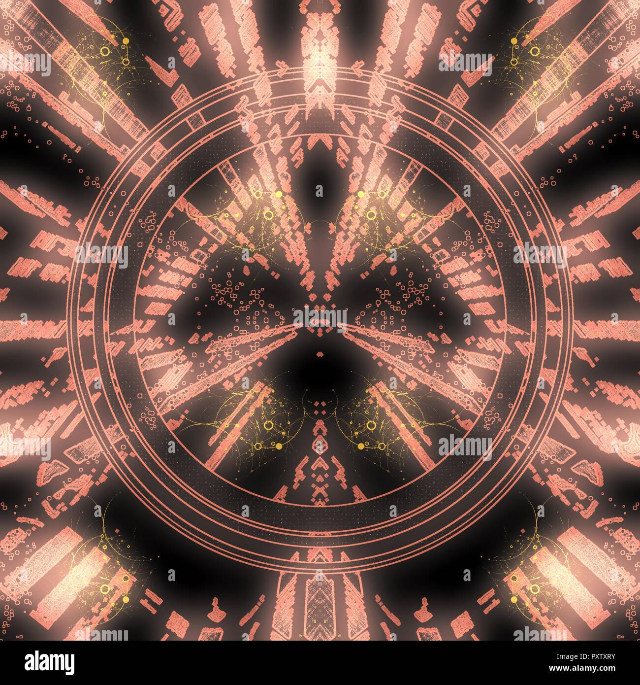 A colorful and vivid image with abstract Sacred Geometry. A psychedelic ...