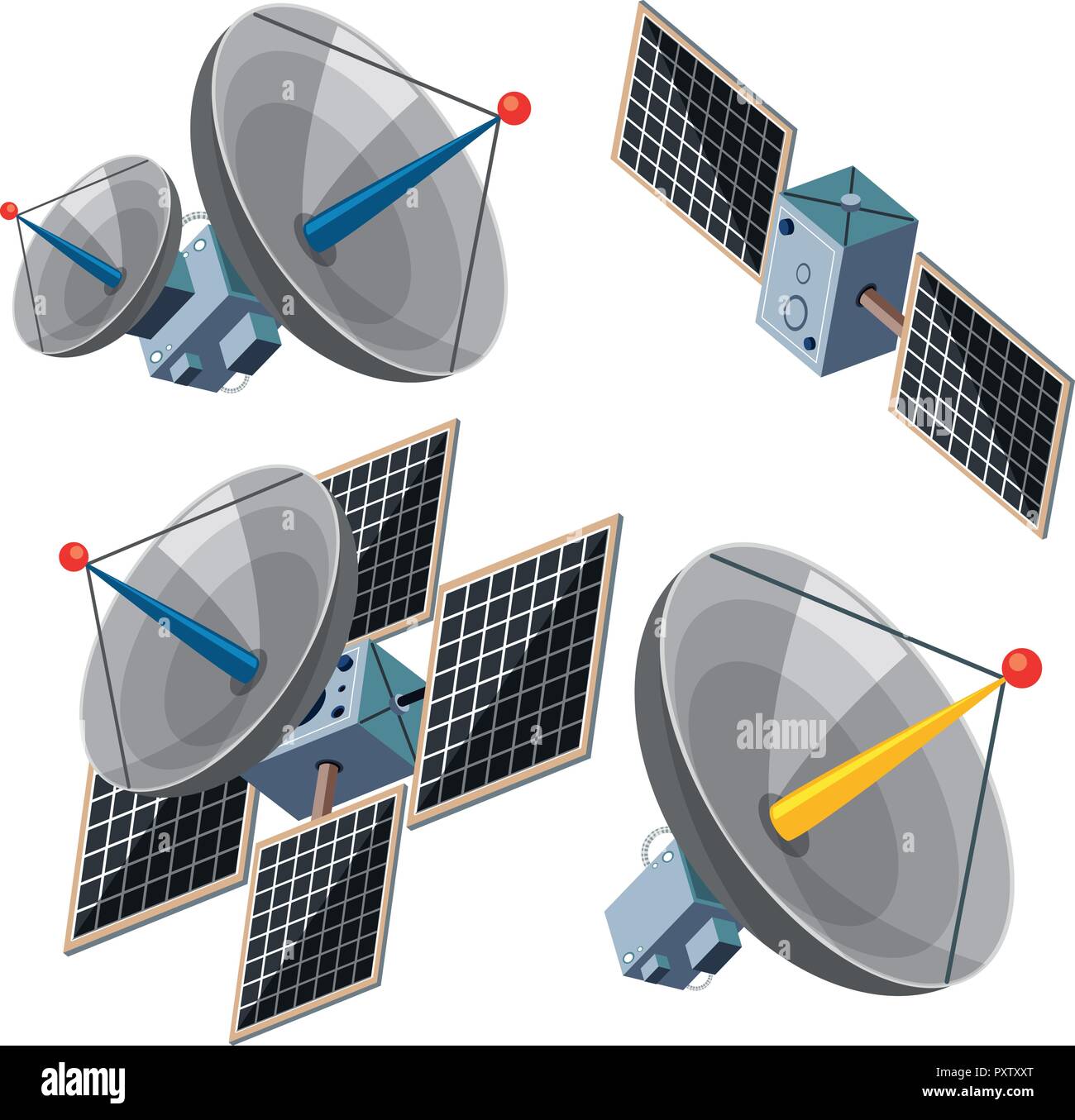 Different designs of satellites illustration Stock Vector Image & Art ...