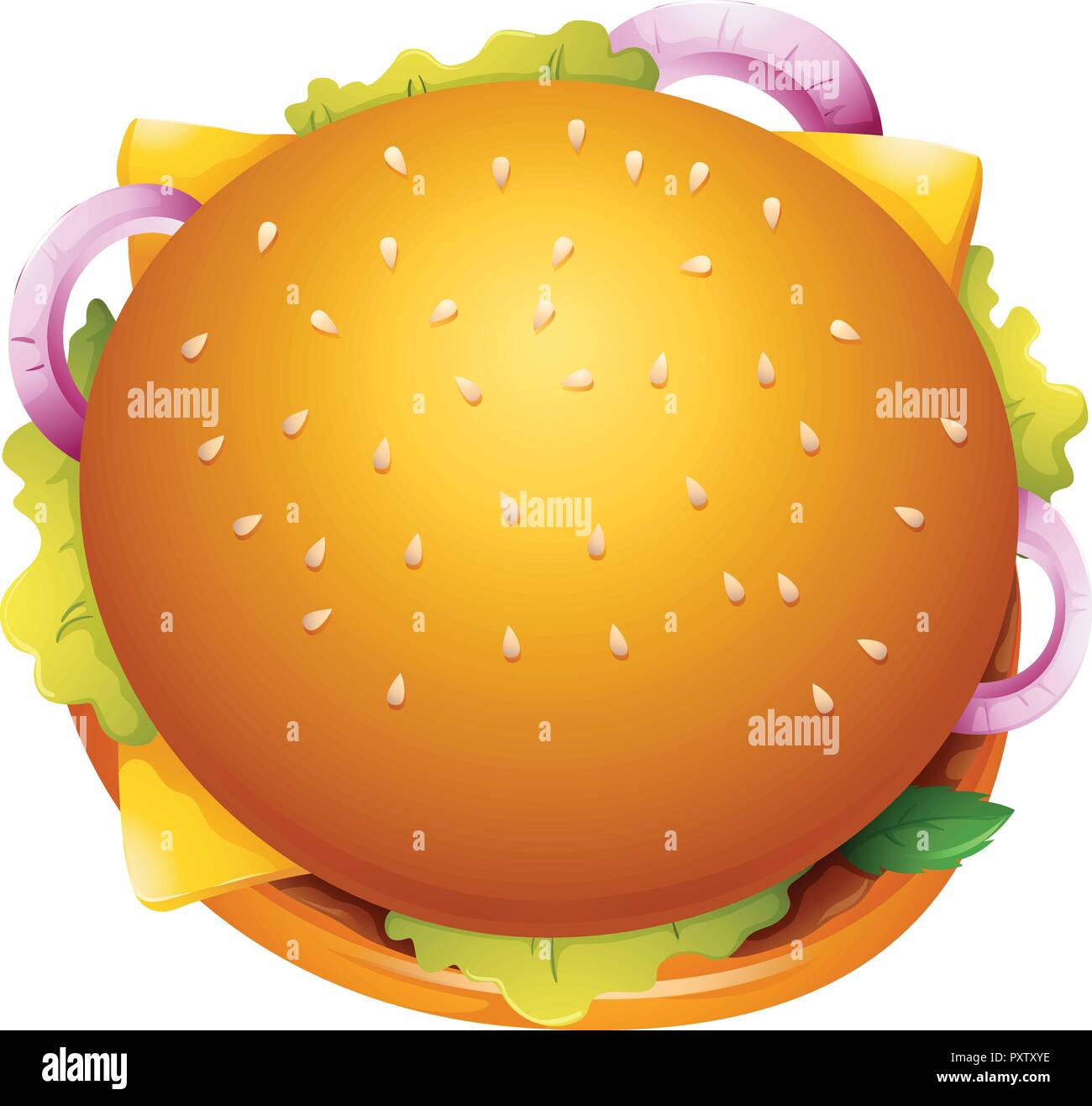 Hamburger bun top view Stock Vector Images - Alamy