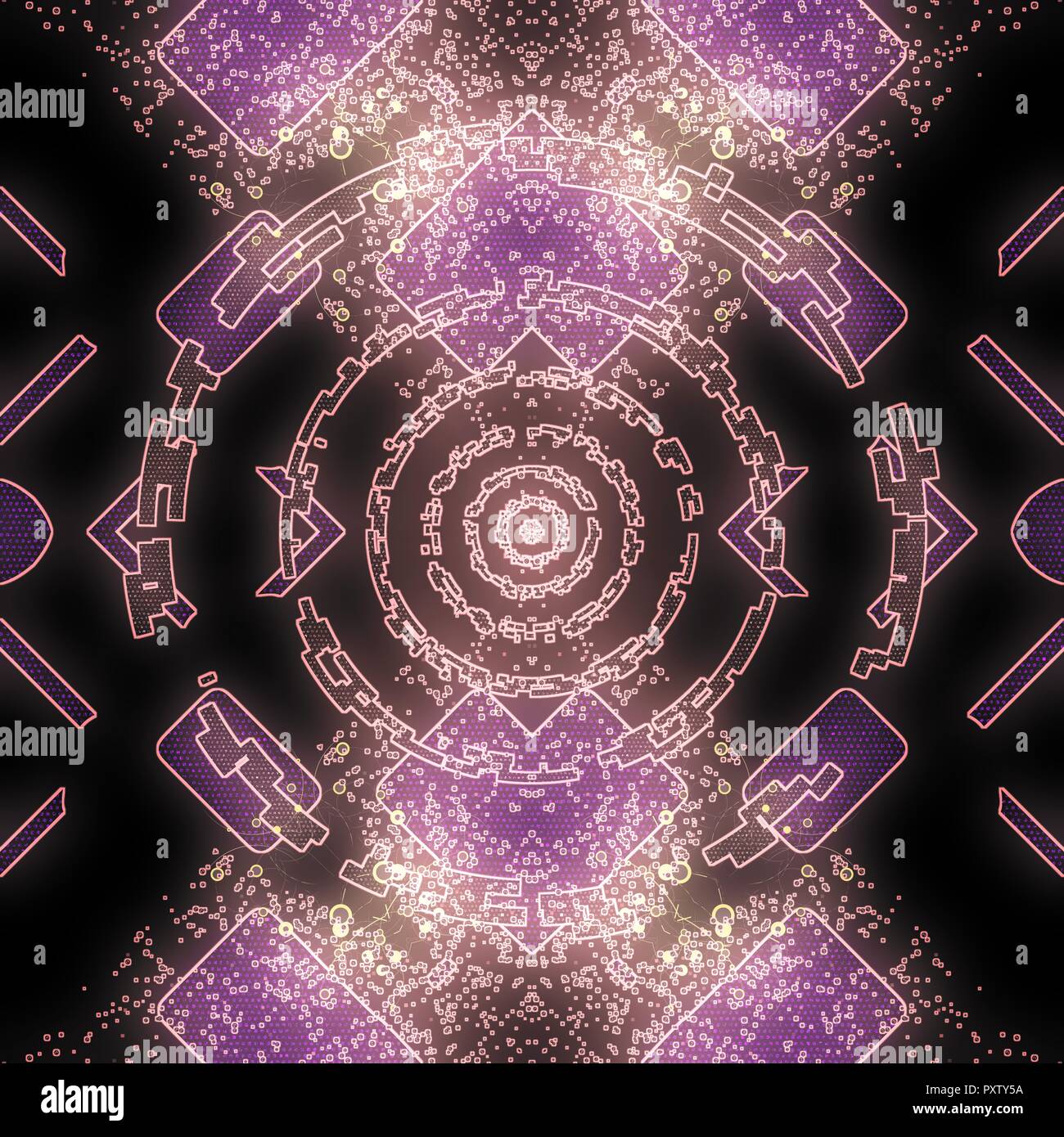 A colorful and vivid image with abstract Sacred Geometry. A psychedelic ...