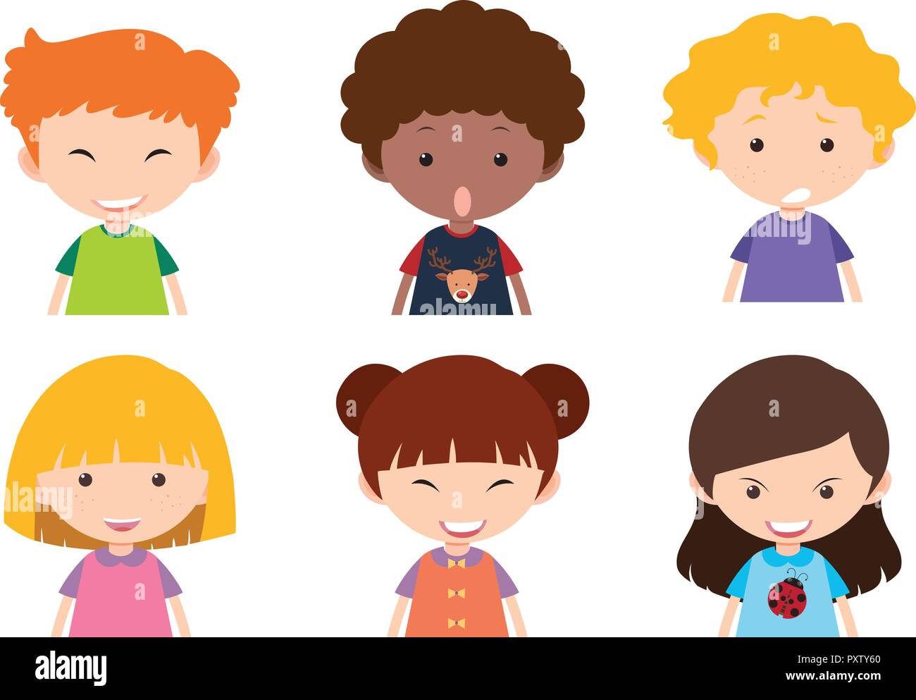 Boy different facial expressions illustration Stock Vector Images - Alamy