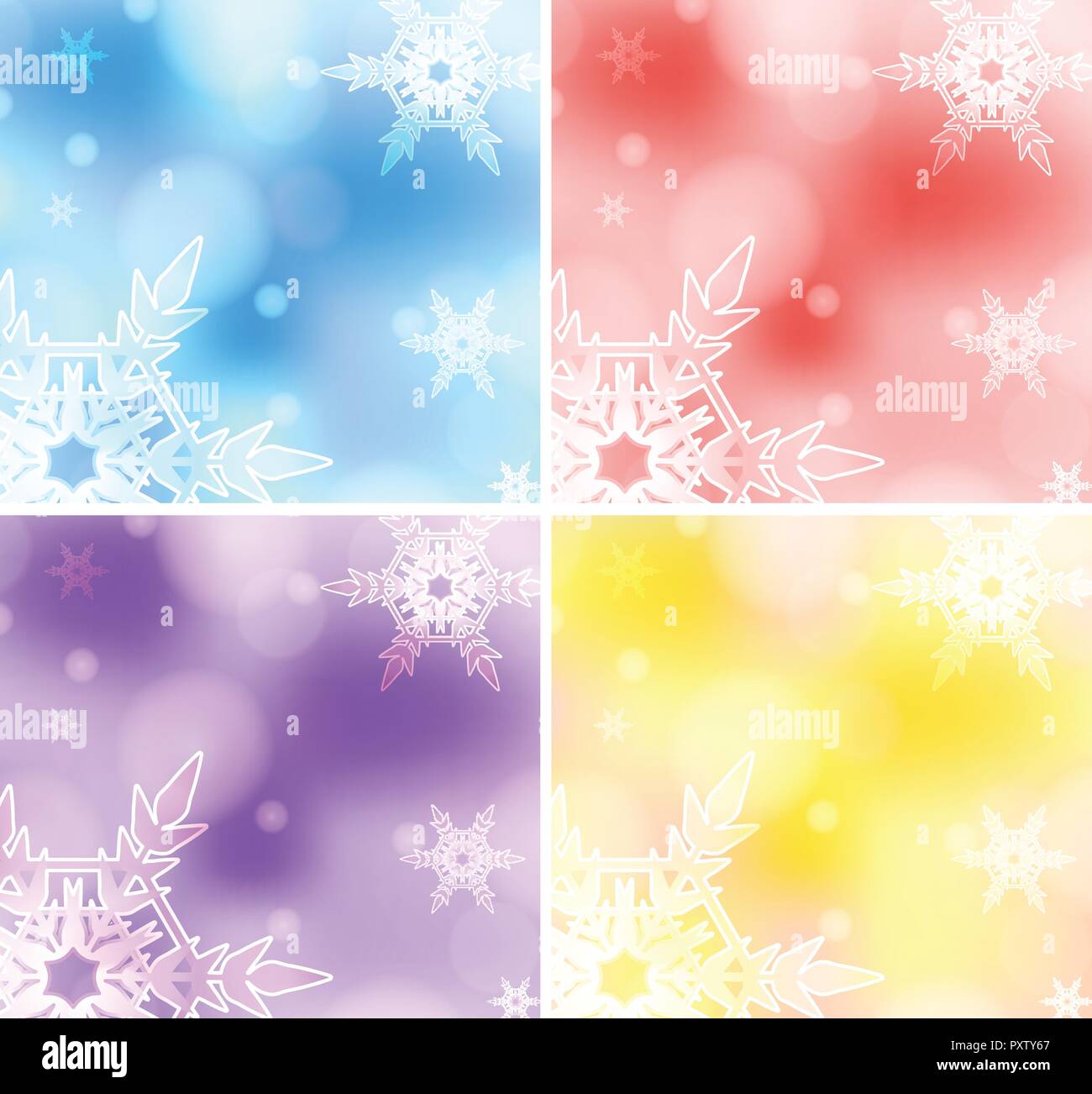 Background design with snowflakes on different color walls illustration ...