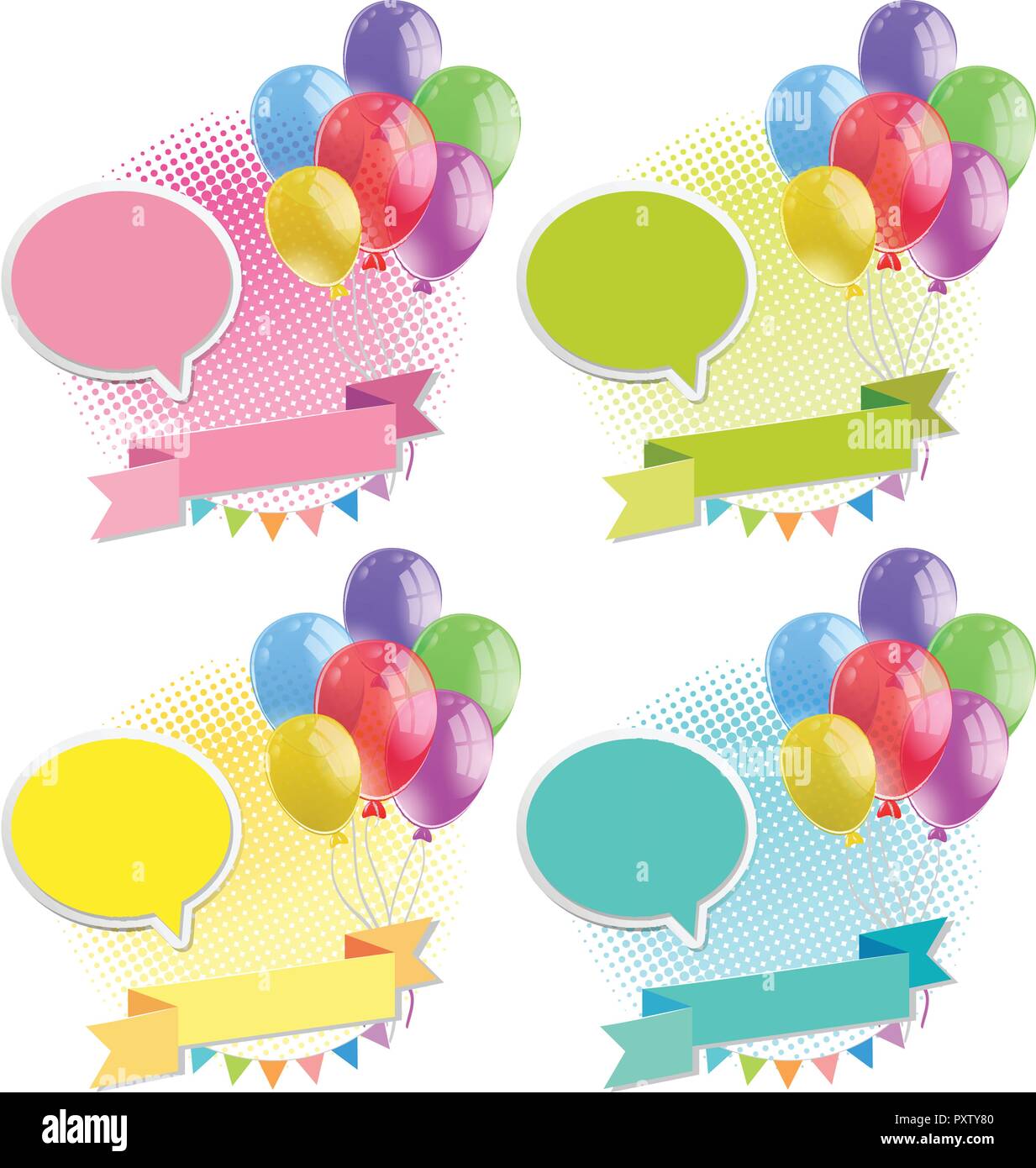 Banner design with colorful balloons illustration Stock Vector Image ...