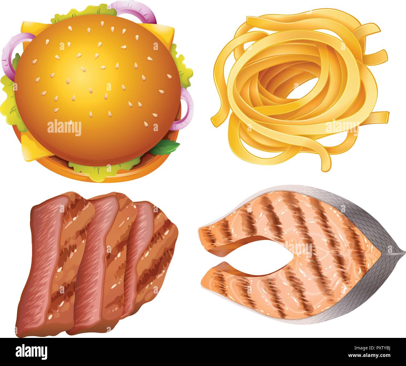 Pork meat different types Cut Out Stock Images & Pictures - Alamy