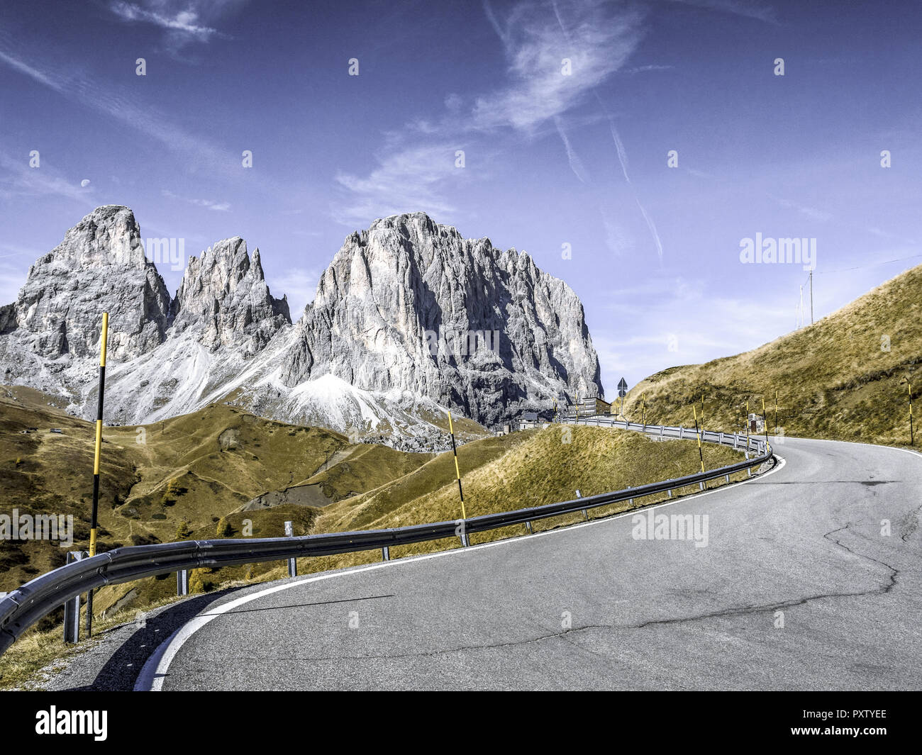 Pass-Road to Sella Pass, Dolomites, South Tyrol, Italy Stock Photo - Alamy