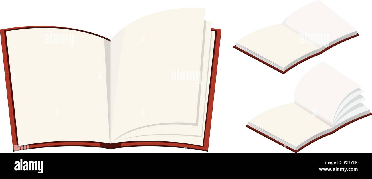 Three blank books on white background illustration Stock Vector Image ...