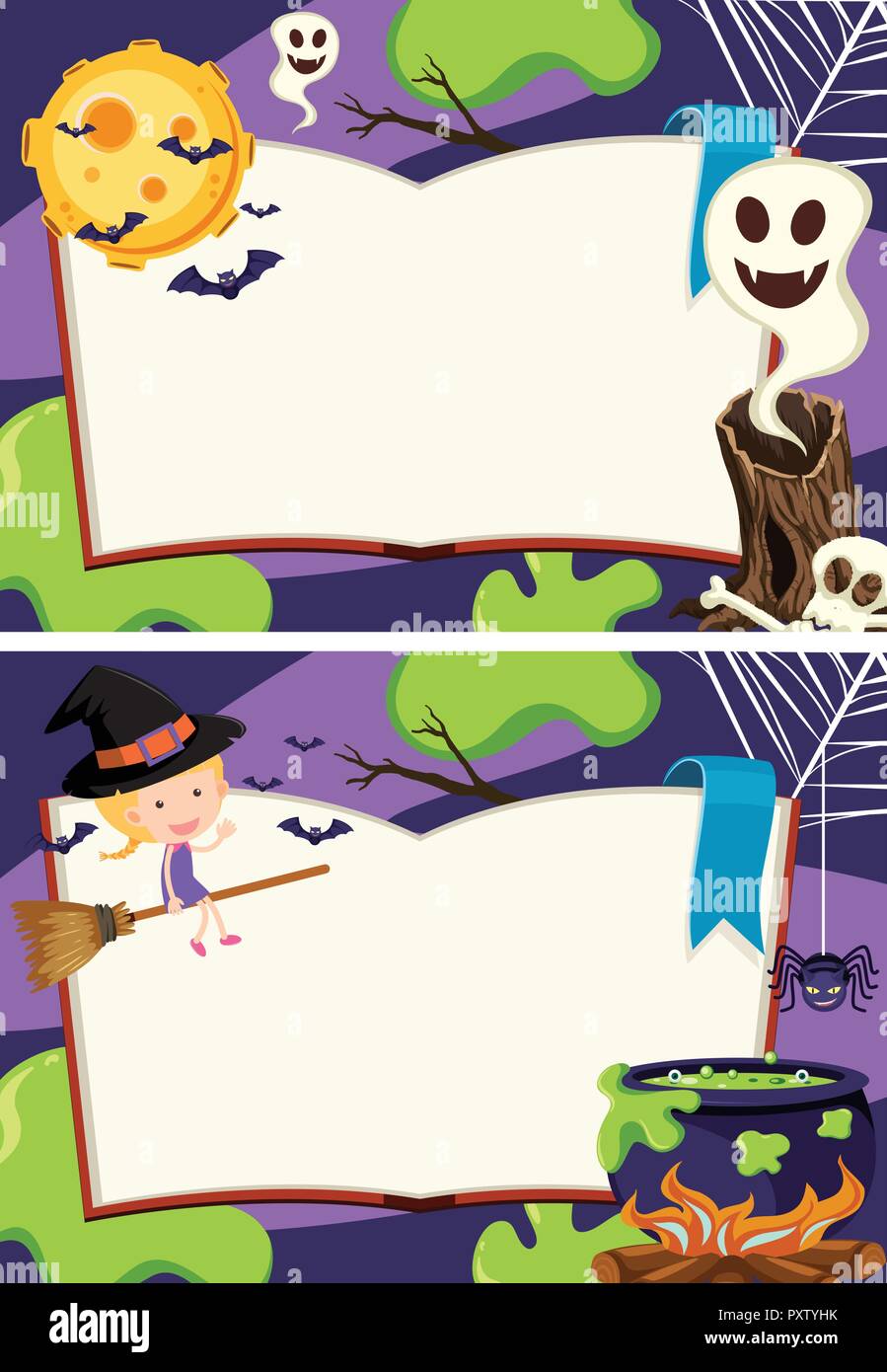 Witch border clipart Stock Vector Images - Alamy