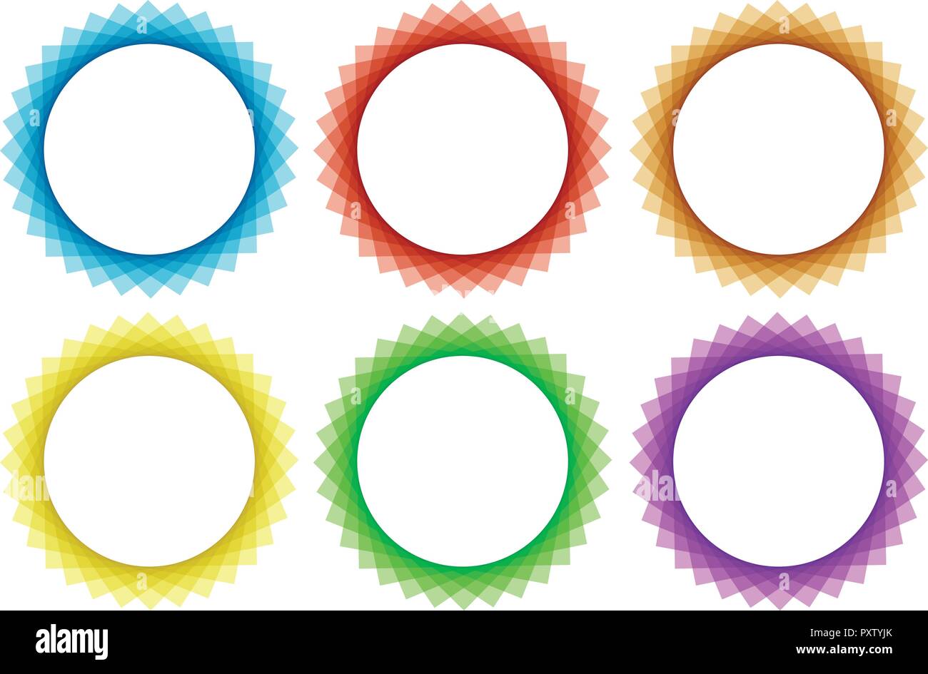 Six round frame in different colors illustration Stock Vector Image ...