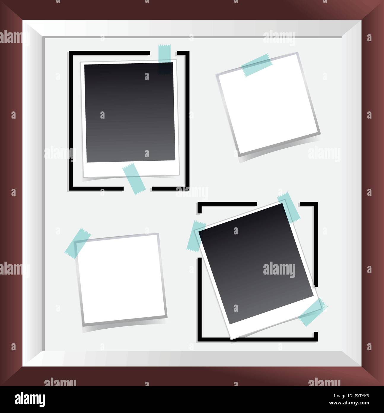 Picture frame with four empty spaces illustration Stock Vector Image ...