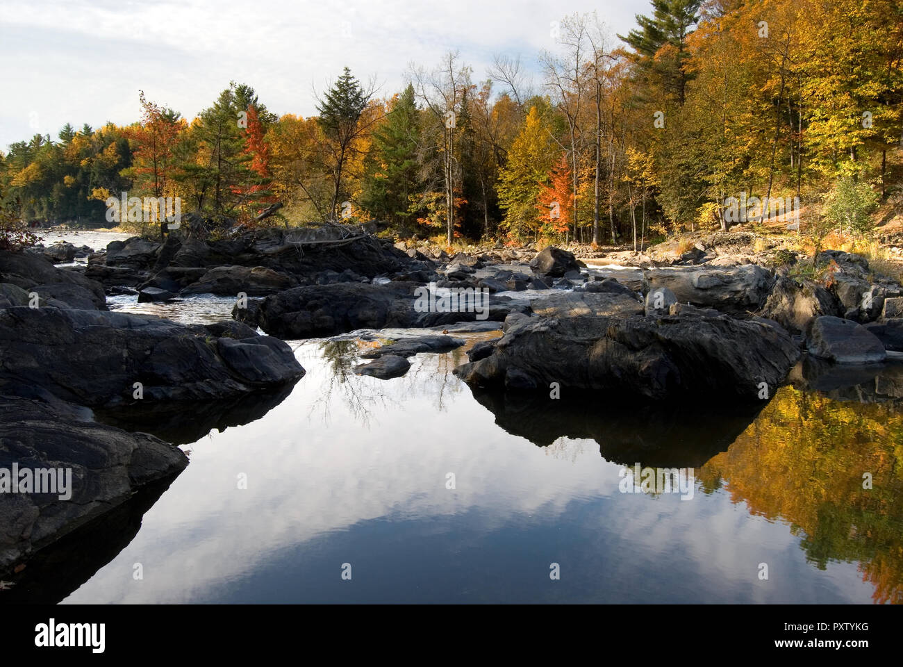 Colorful Autumn Landscape with Water and Rocks Stock Photo - Alamy