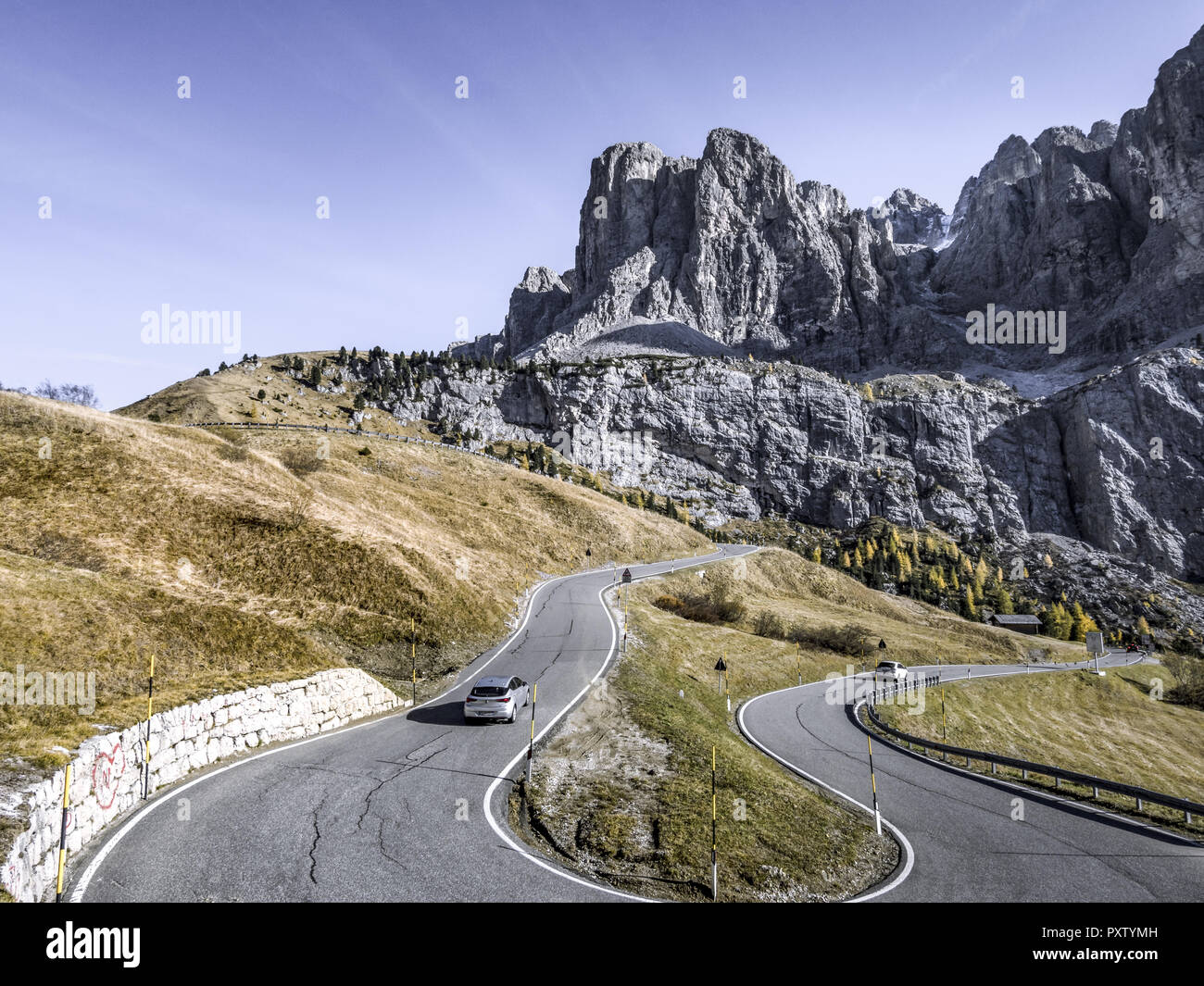 Mountain pass road gardena hi-res stock photography and images - Alamy