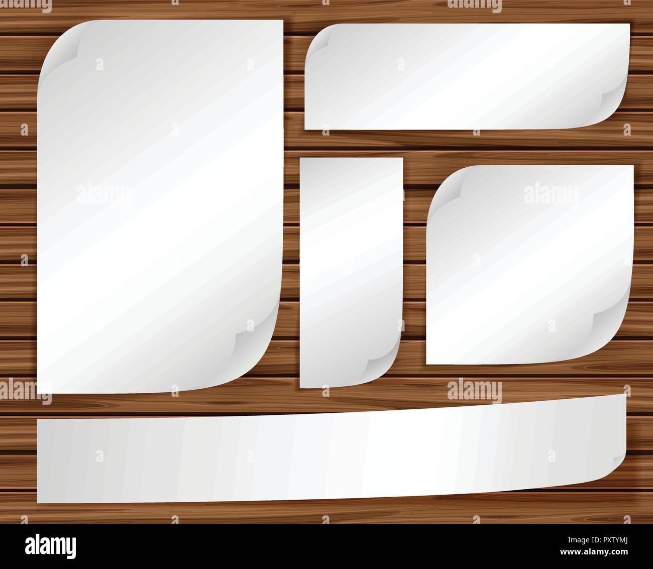 White memo papers on Stock Vector Images - Alamy