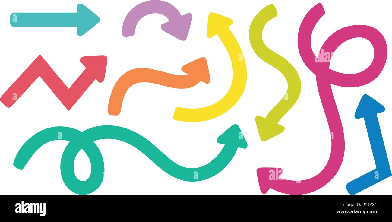 Different arrows in many colors illustration Stock Vector Image & Art ...