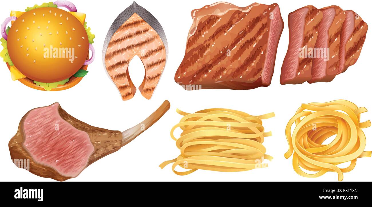 Different types of food illustration Stock Vector Image & Art - Alamy