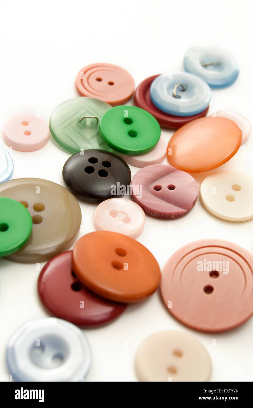 Vertical Image of Various Colorful Sewing Buttons Stock Photo - Alamy