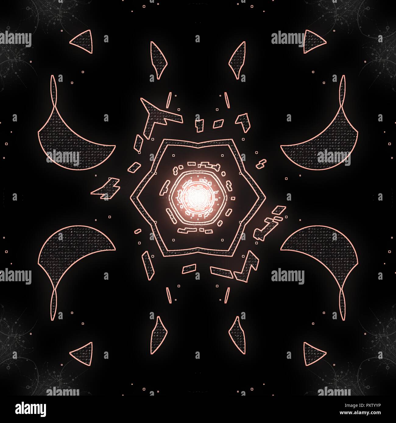 A colorful and vivid image with abstract Sacred Geometry. A psychedelic ...