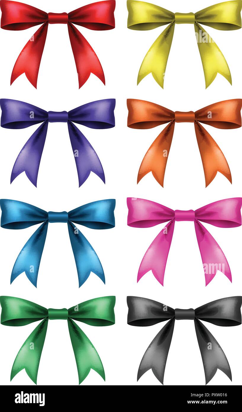 Ribbon design in eight colors illustration Stock Vector Image & Art - Alamy