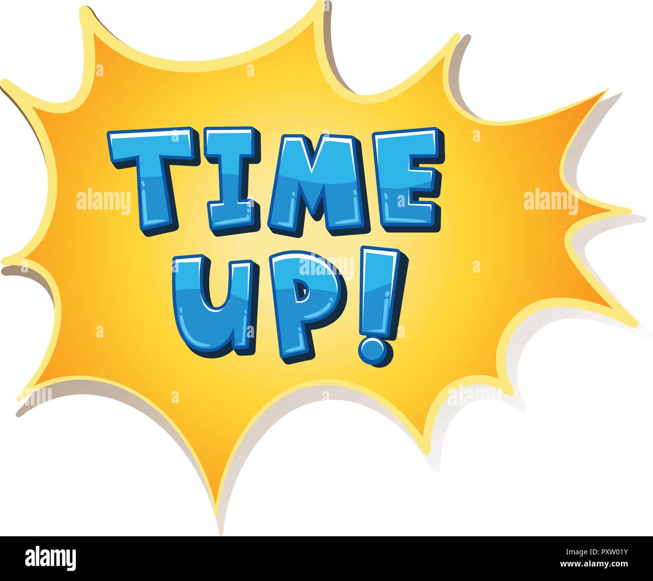 Word expression for time up on yellow splash illustration Stock Vector ...
