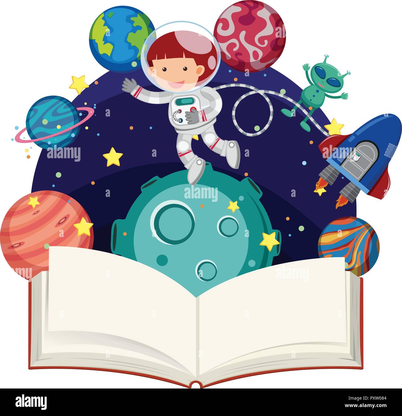 Astronaut flying Stock Vector Images - Alamy