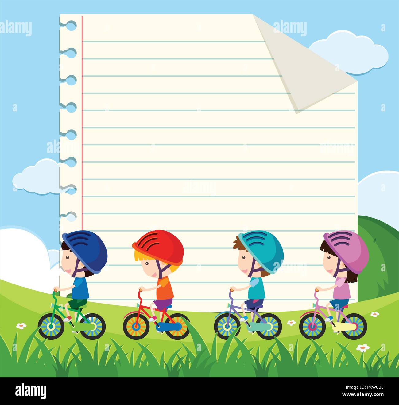 Child in cycling Stock Vector Images - Alamy