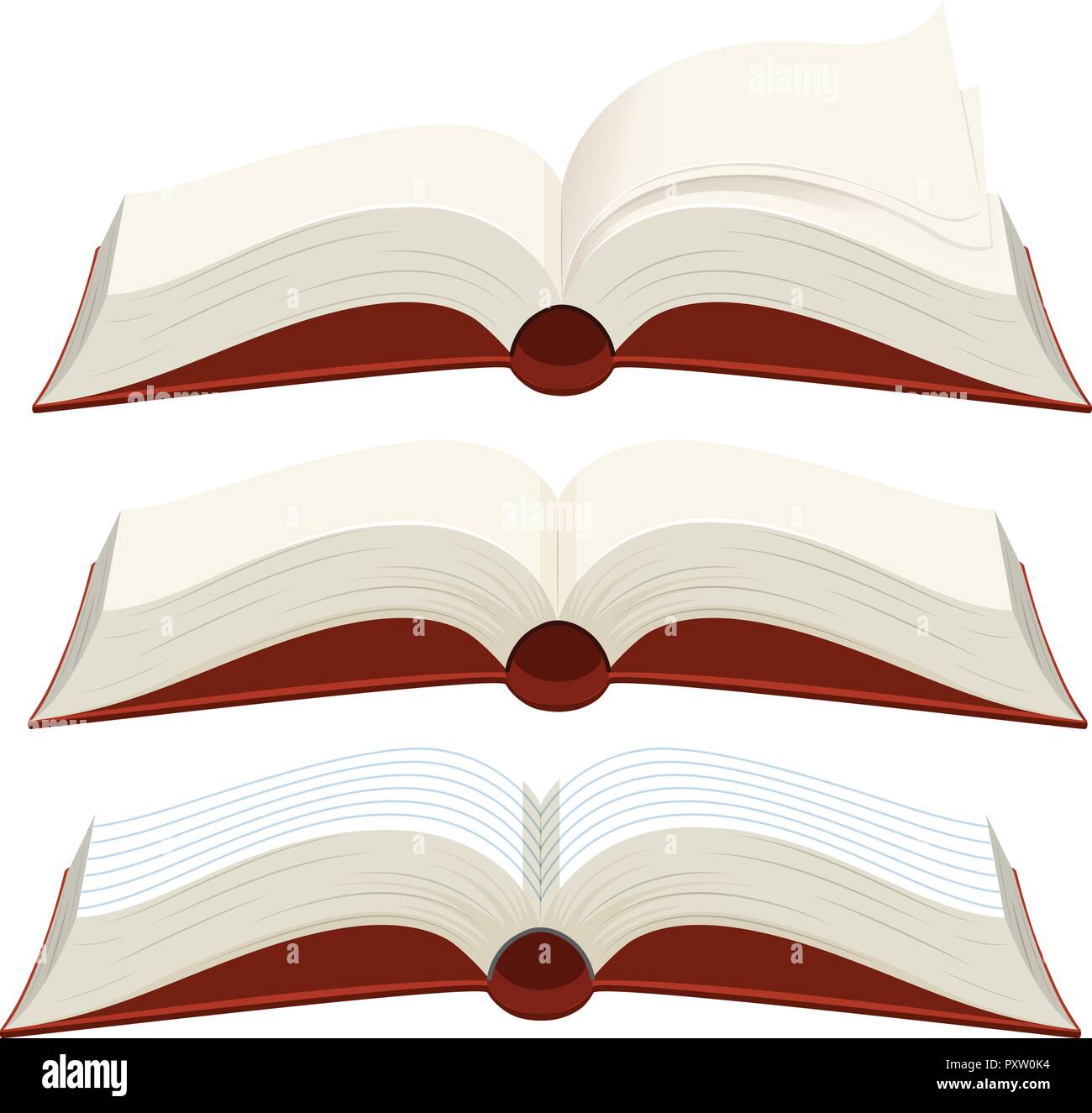 Three blank books with red covers illustration Stock Vector Image & Art ...