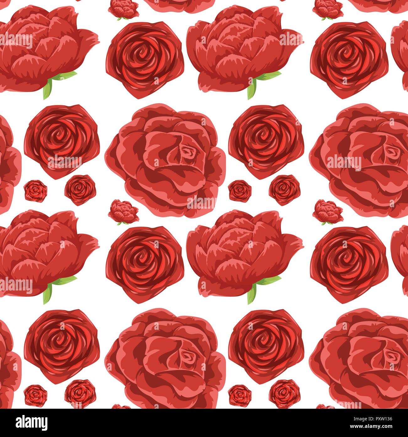 Seamless background template with red roses illustration Stock Vector ...