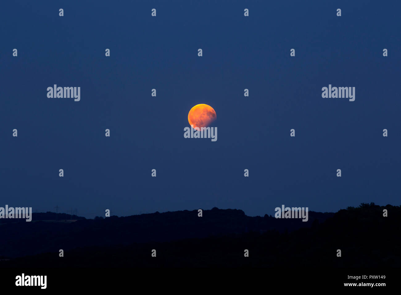 Germany, Wuerzburg, lunar eclipse Stock Photo - Alamy