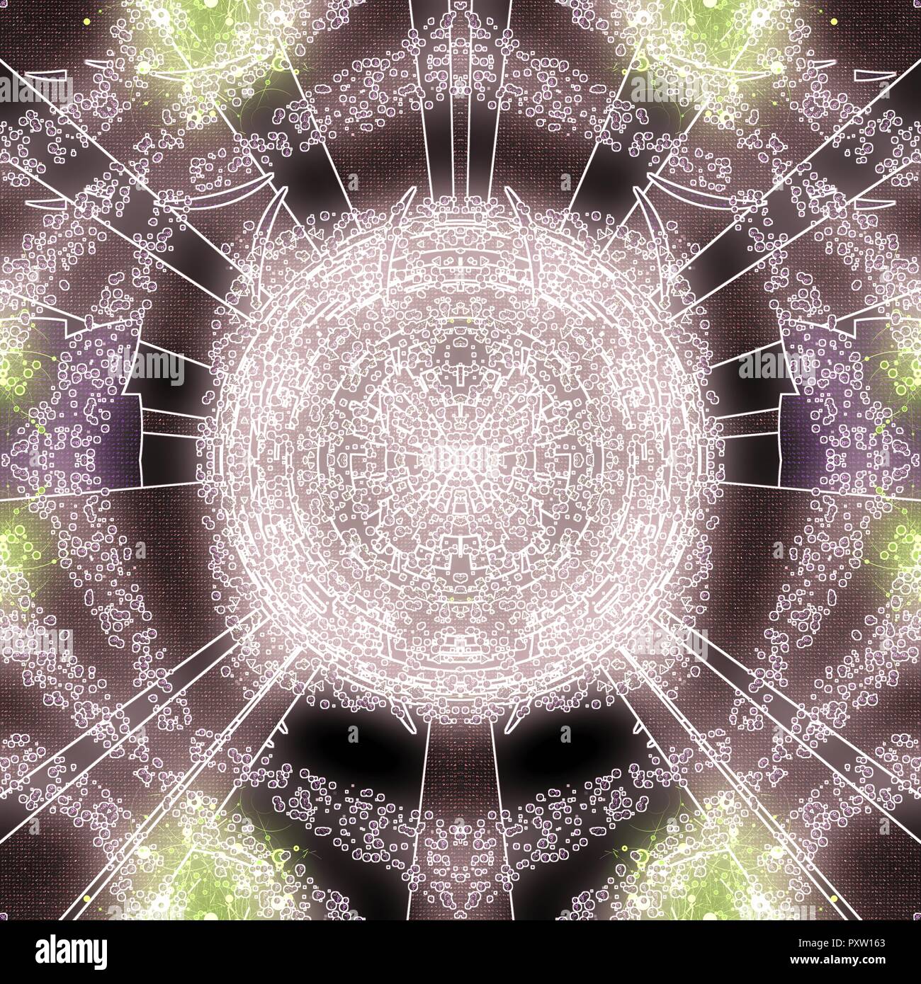 A colorful and vivid image with abstract Sacred Geometry. A psychedelic ...