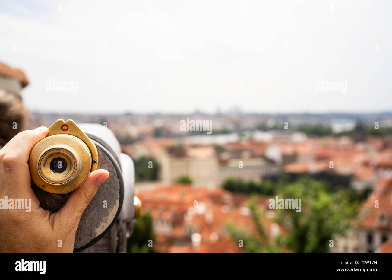 Womans hand telescope hi-res stock photography and images - Alamy