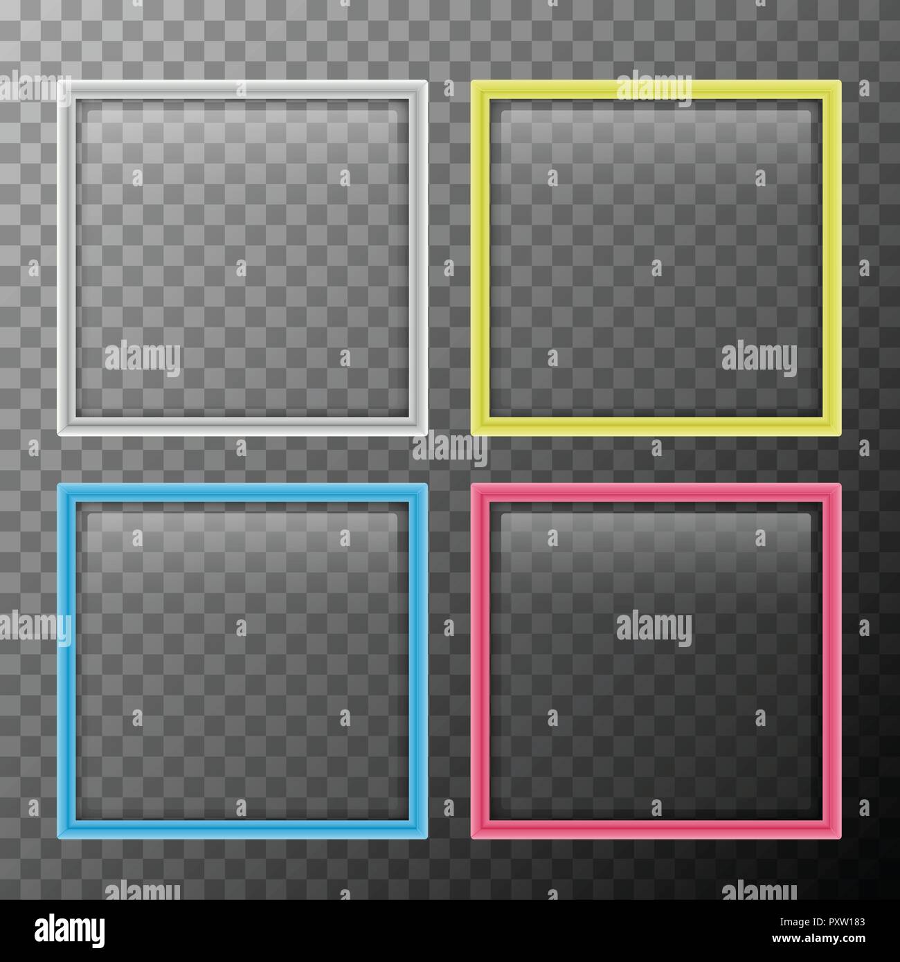 Four square frames in different colors illustration Stock Vector Image ...