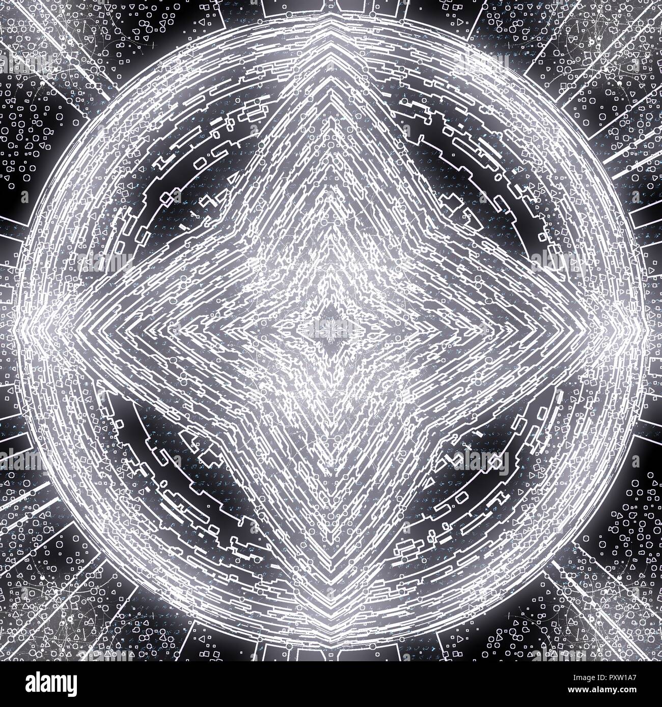 A colorful and vivid image with abstract Sacred Geometry. A psychedelic ...