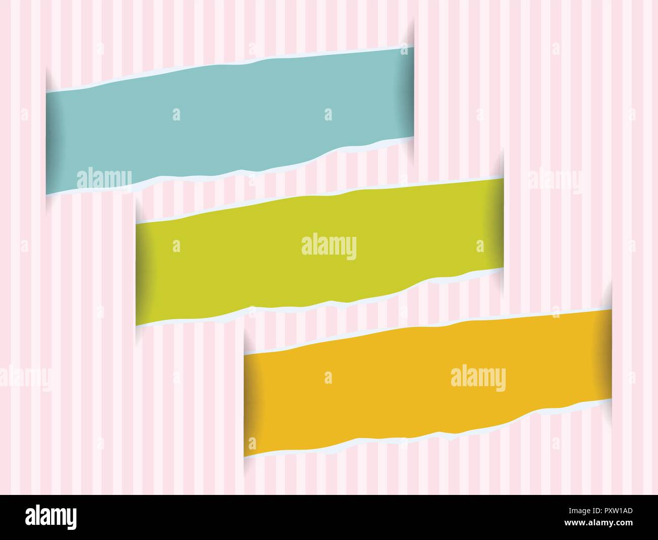 Blank color papers on striped background illustration Stock Vector ...