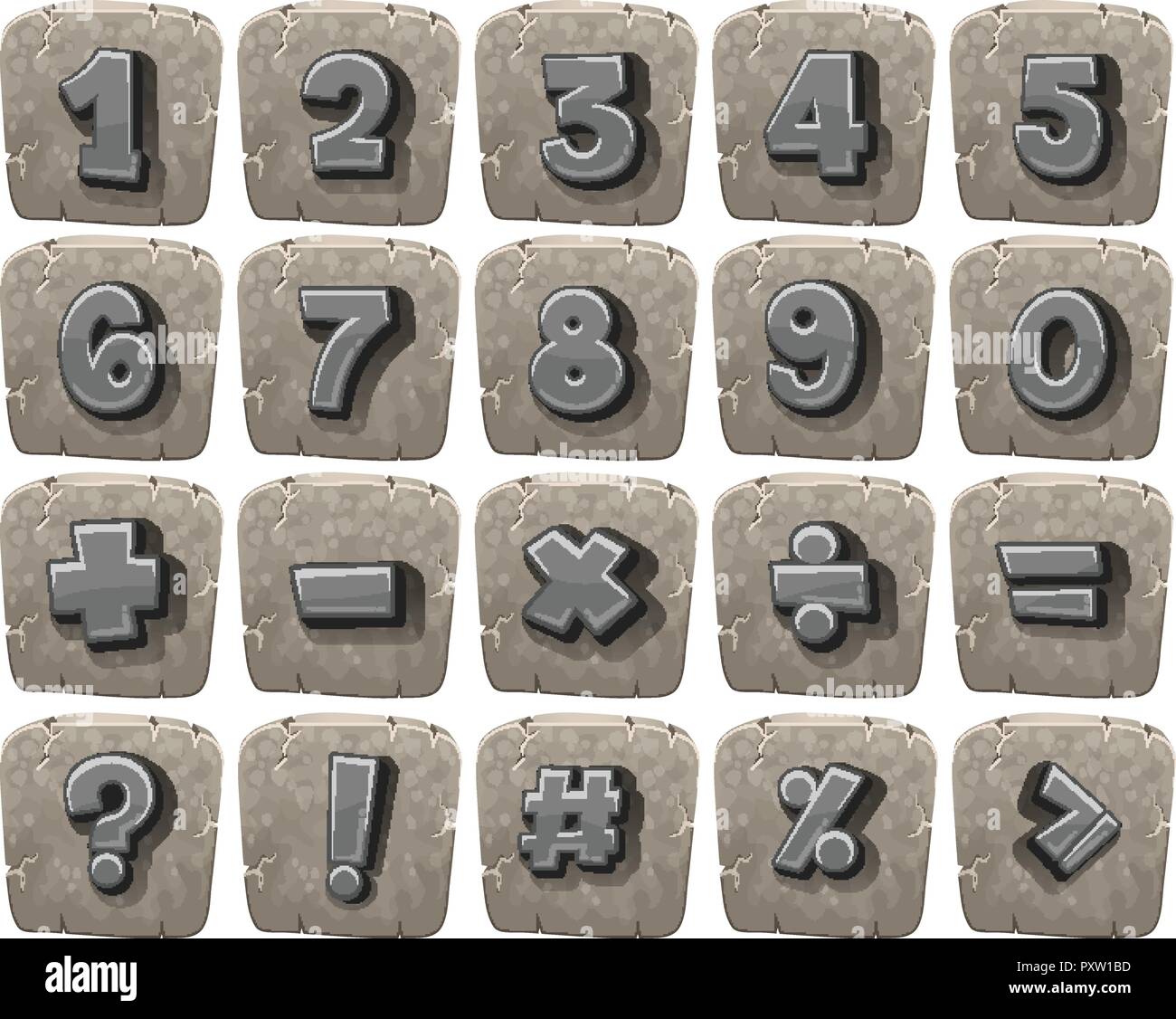 Font design for numbers and math signs illustration Stock Vector Image ...