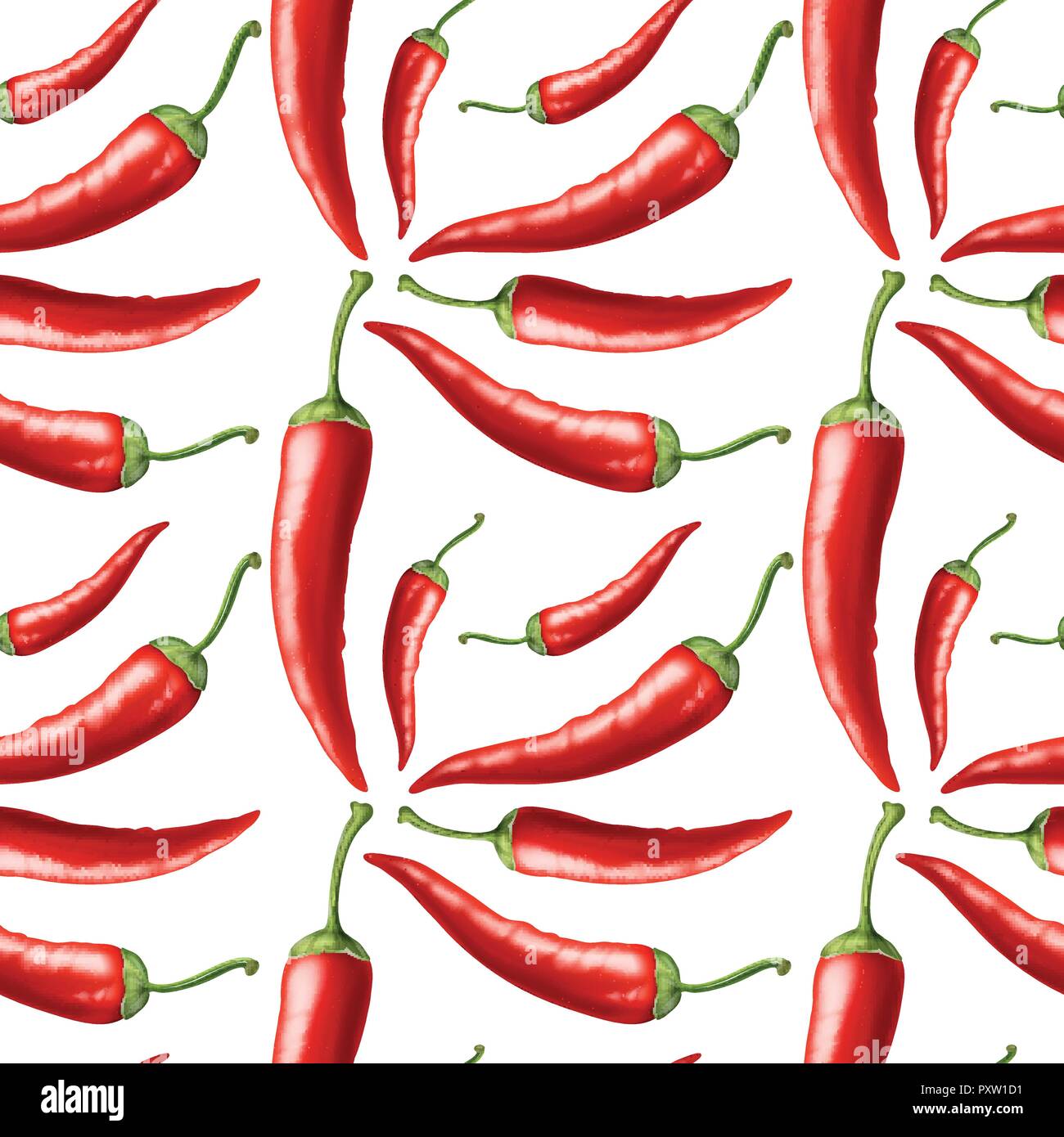 Seamless background with red chili illustration Stock Vector Image ...
