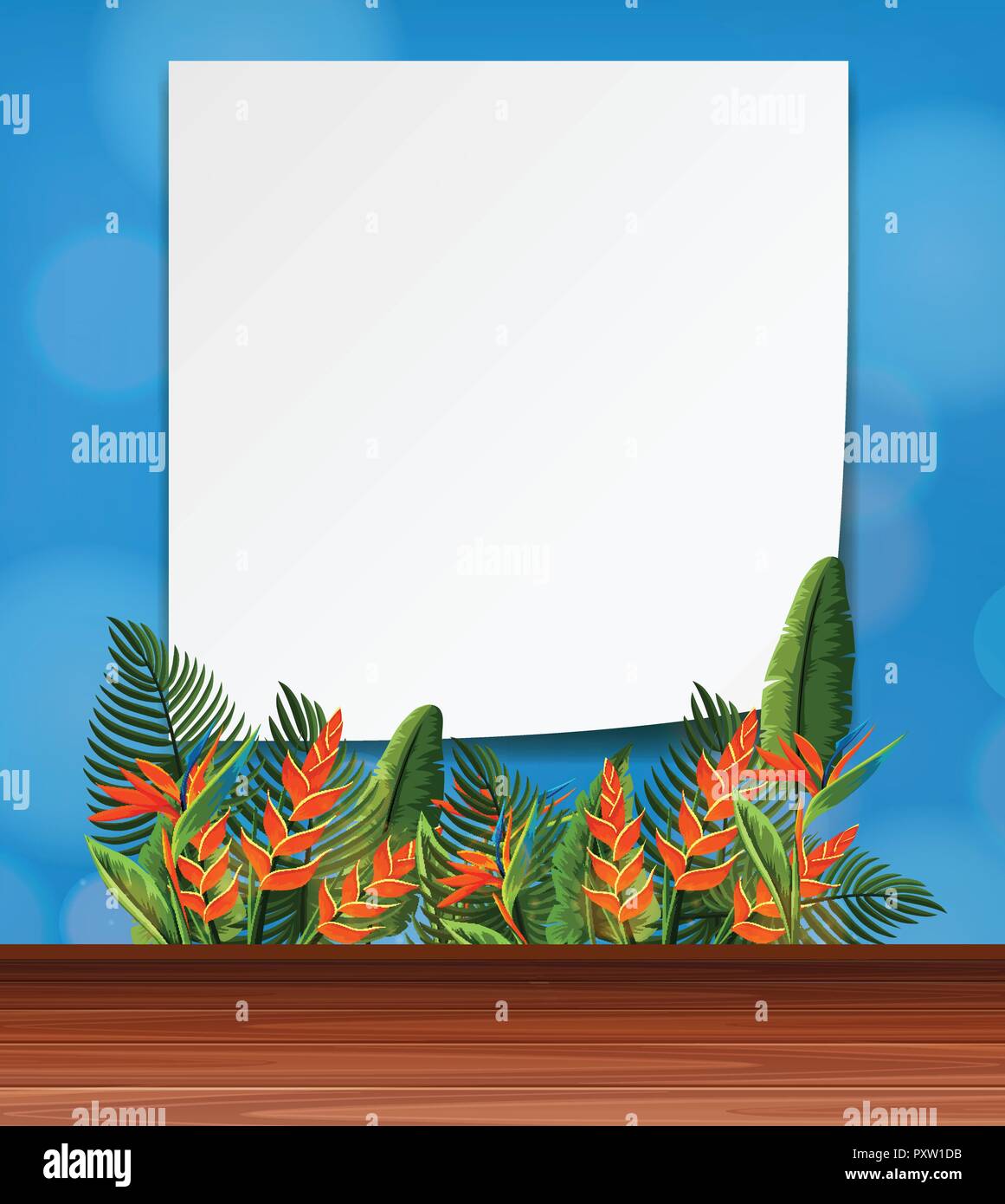 Border template with bird of paradise illustration Stock Vector Image ...