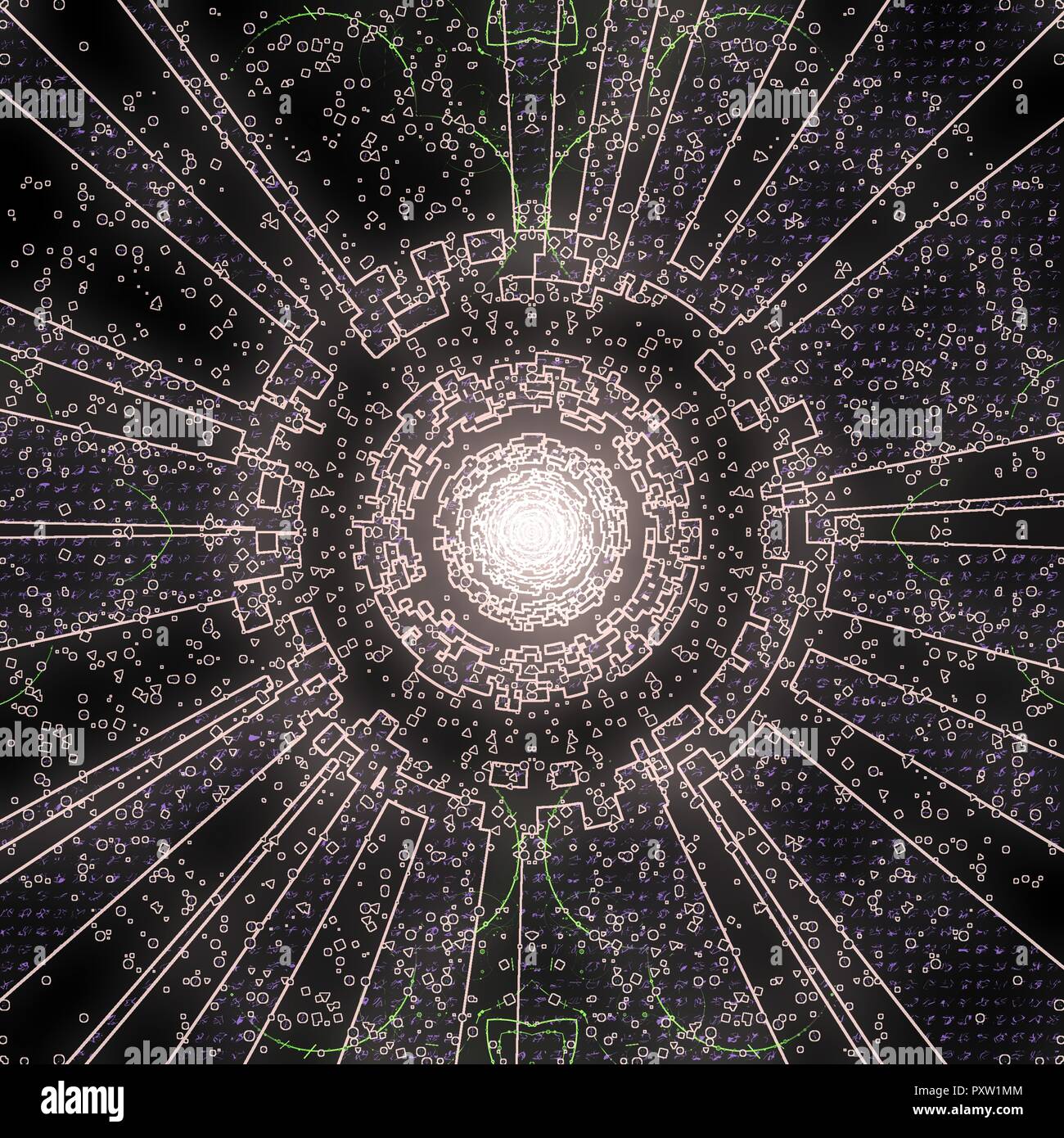 A colorful and vivid image with abstract Sacred Geometry. A psychedelic ...