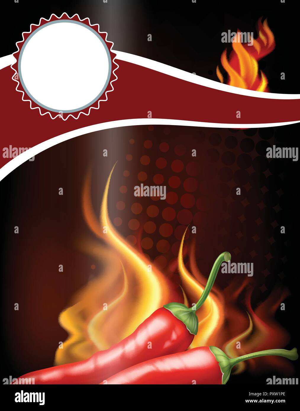 Banner design with hot chili and fire illustration Stock Vector Image ...