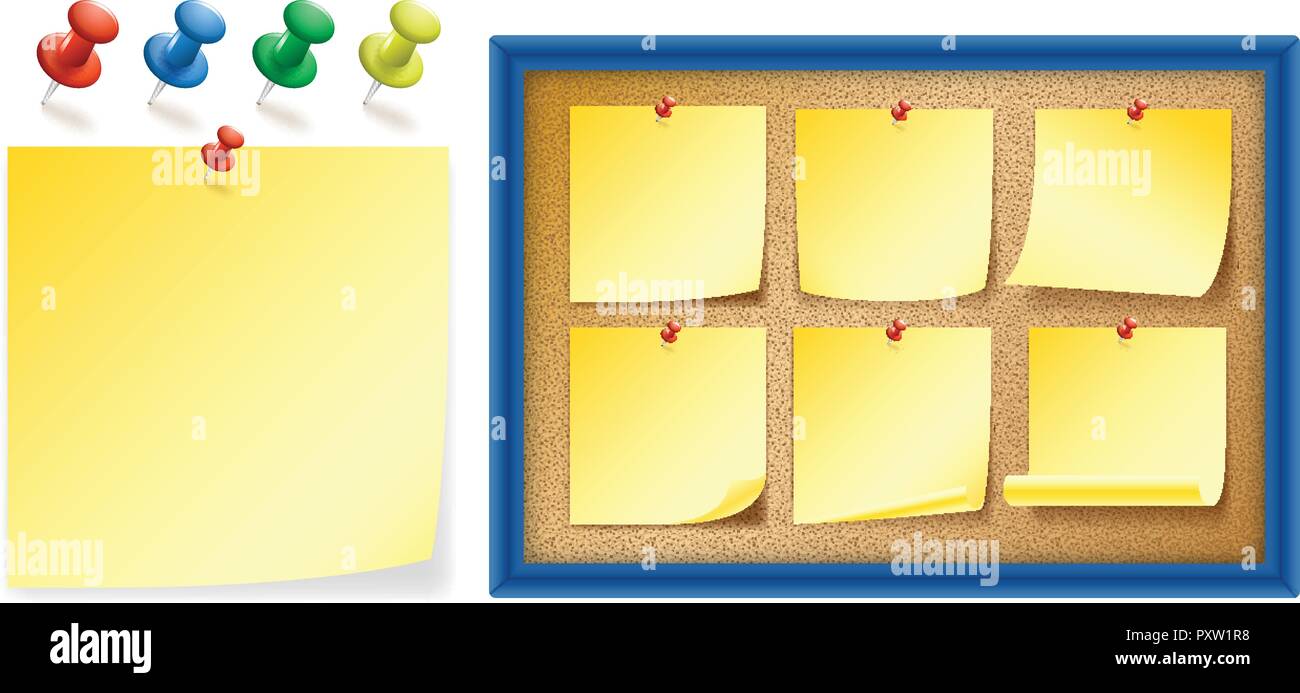 Yellow notepads on board illustration Stock Vector Image & Art - Alamy