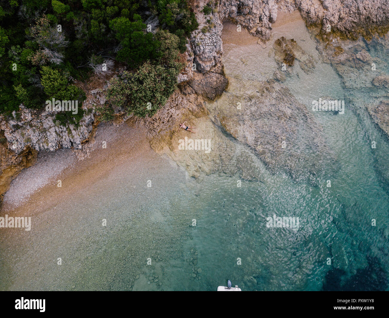 Aerial view man laying on hi-res stock photography and images - Alamy