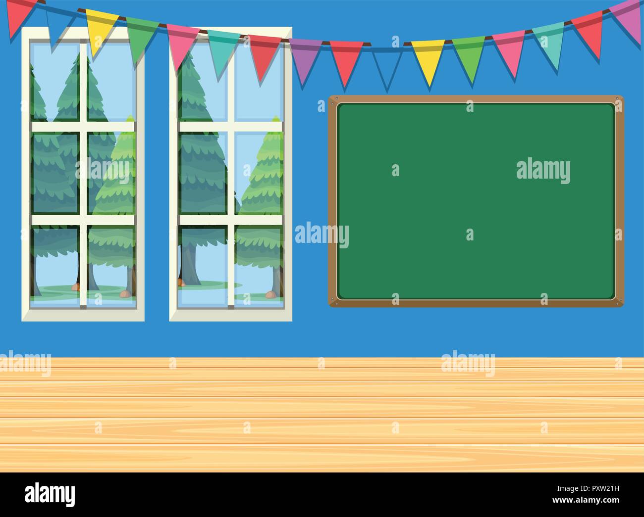 Room with board and flags illustration Stock Vector Image & Art - Alamy