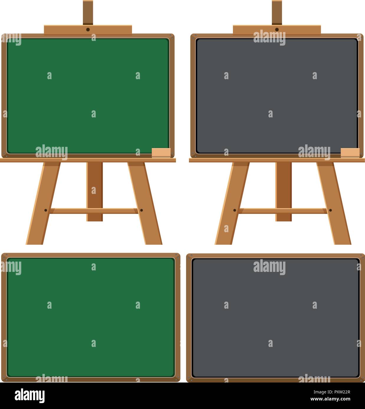 Four blank boards on white background illustration Stock Vector Image ...