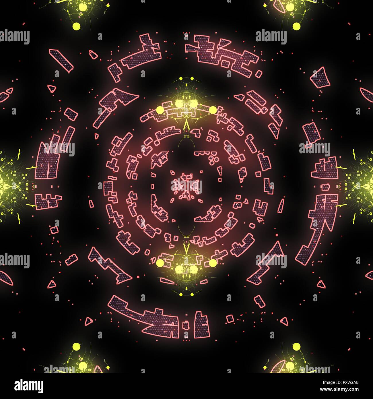 A colorful and vivid image with abstract Sacred Geometry. A psychedelic ...