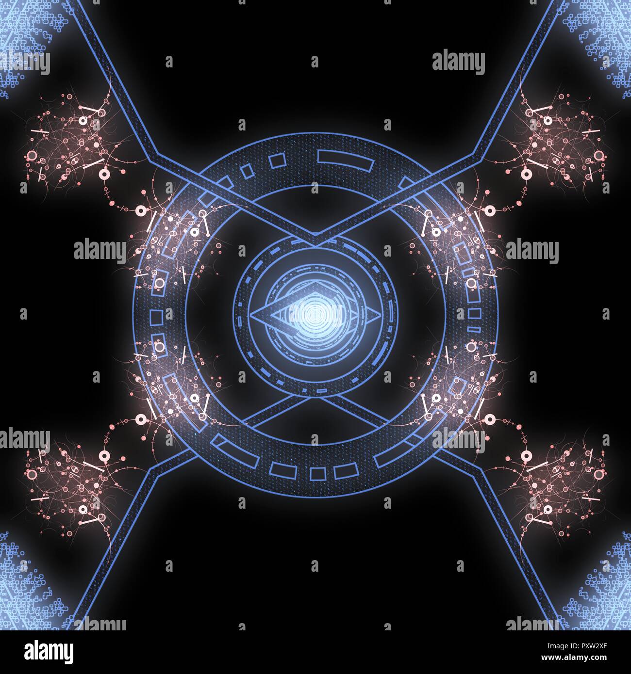 A colorful and vivid image with abstract Sacred Geometry. A psychedelic ...