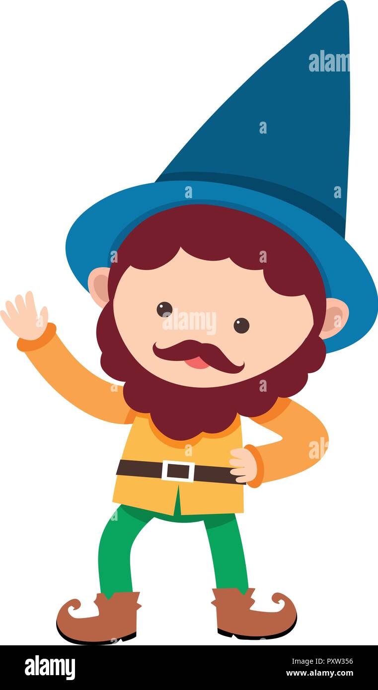Little dwarf with blue hat illustration Stock Vector Image & Art - Alamy