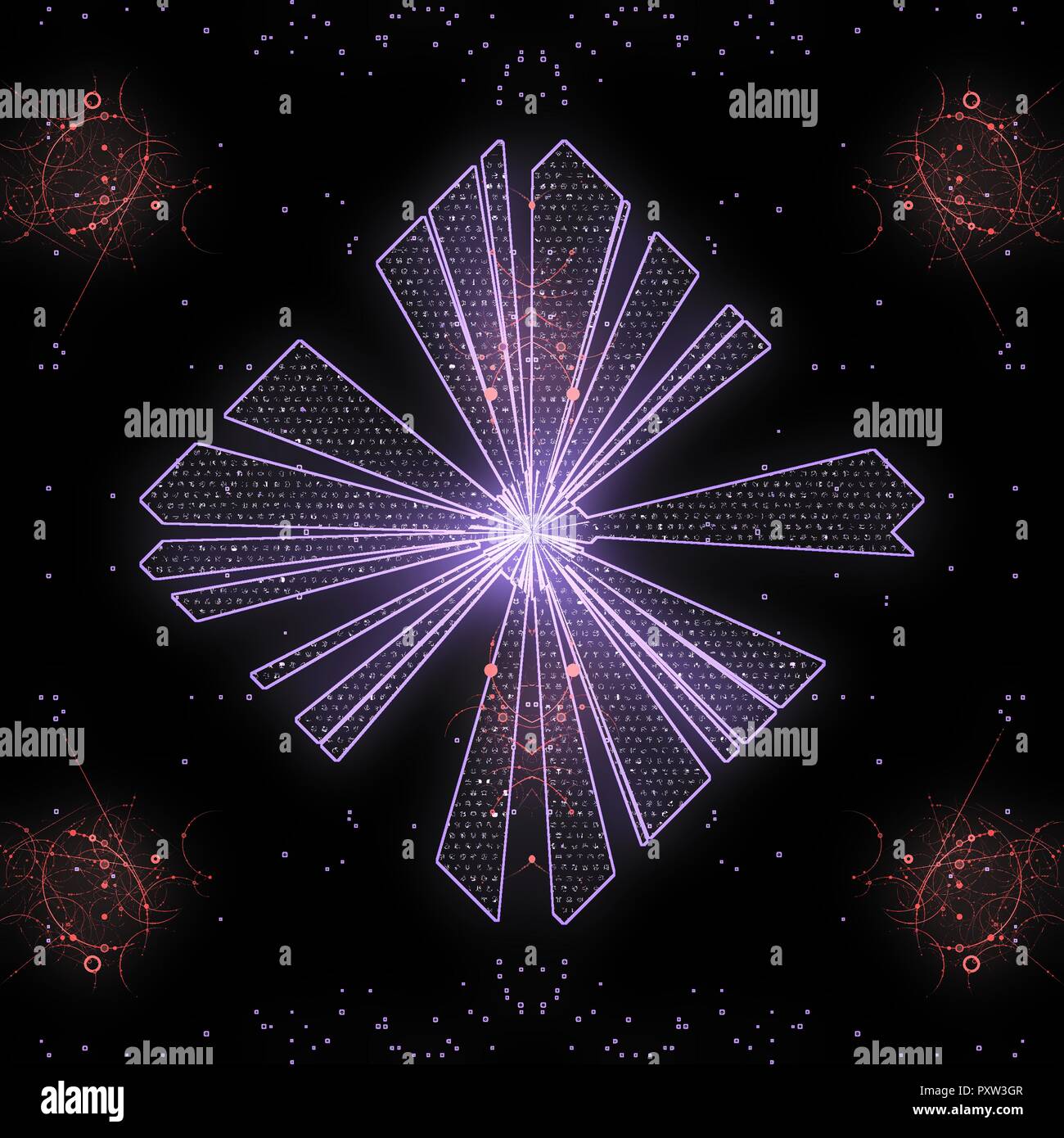 A colorful and vivid image with abstract Sacred Geometry. A psychedelic ...