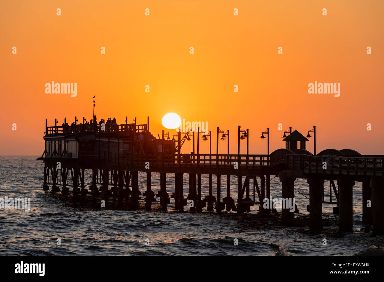 Namibia, Namibia, Swakopmund, View of jetty and atlantic ocean at ...