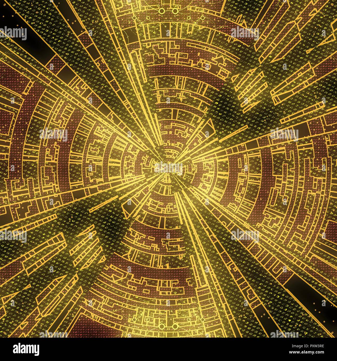 A colorful and vivid image with abstract Sacred Geometry. A psychedelic ...