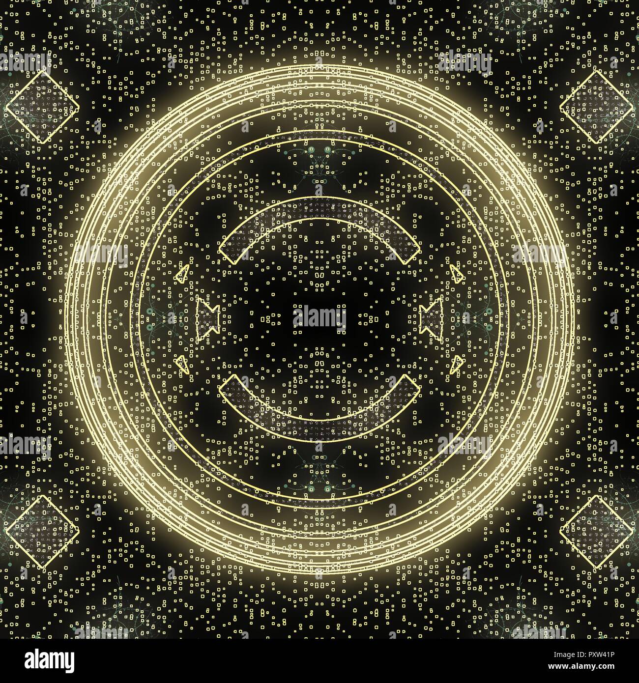 A colorful and vivid image with abstract Sacred Geometry. A psychedelic ...